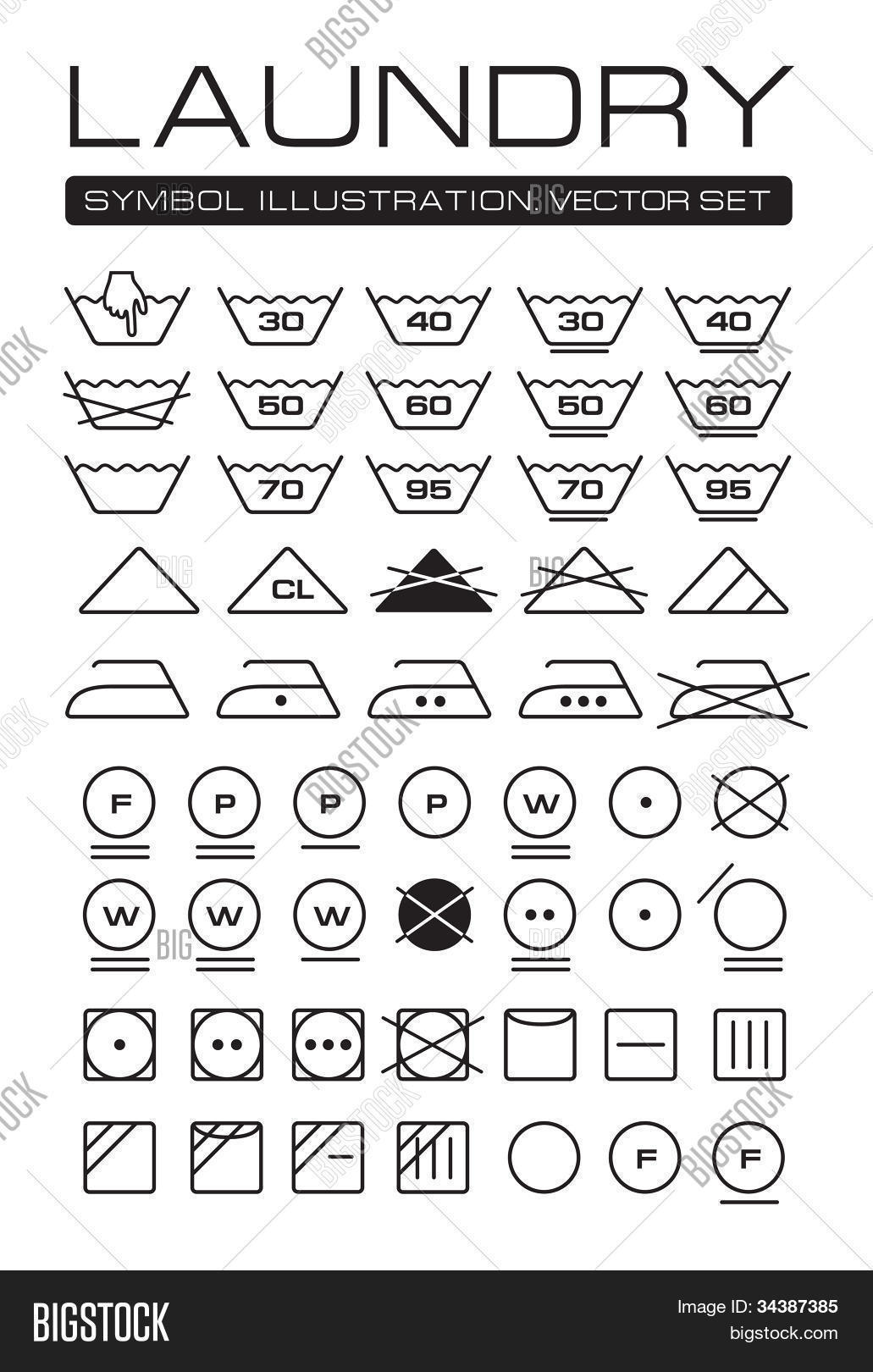 Laundry Symbols Vector & Photo (Free Trial) | Bigstock
