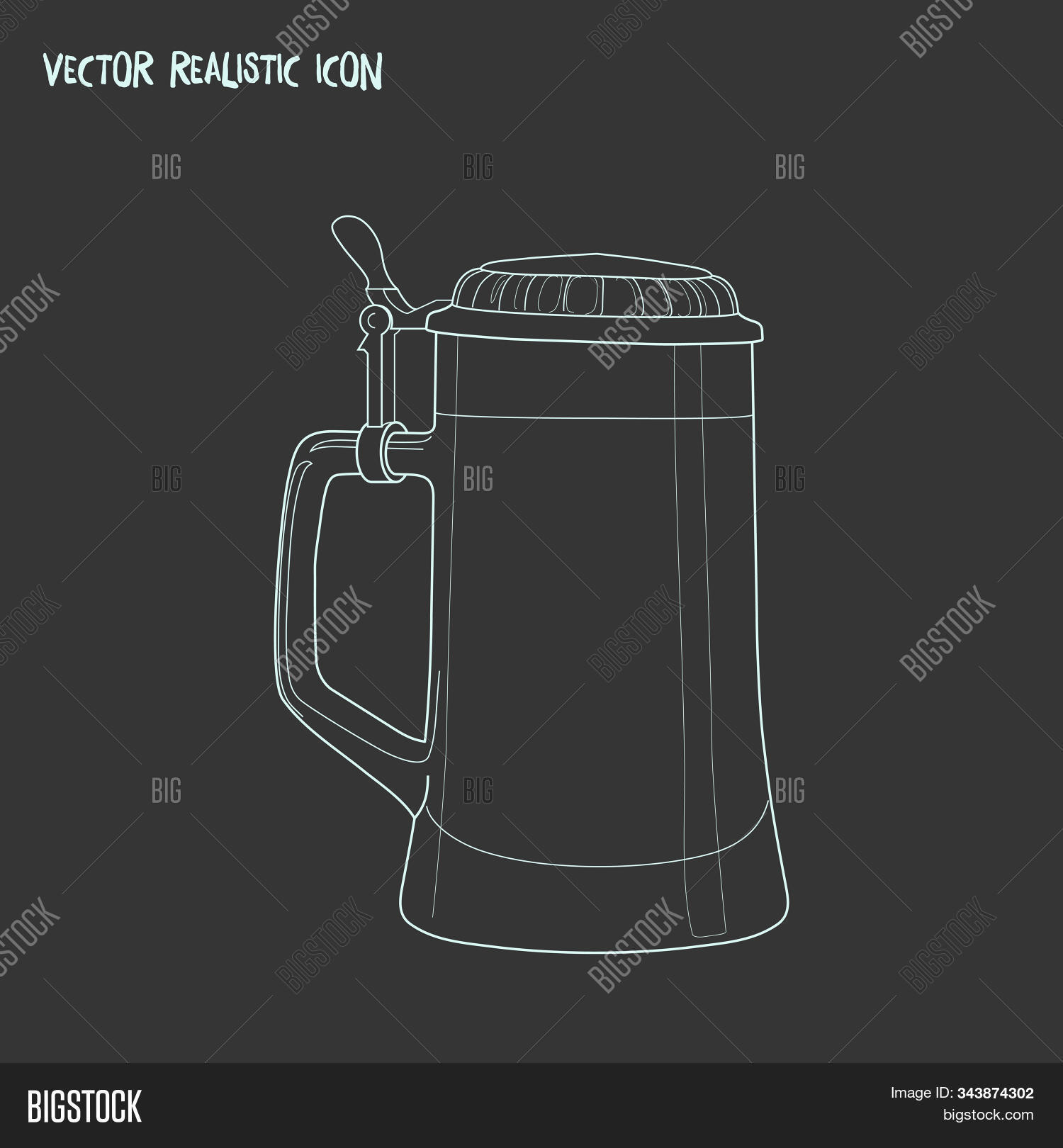 Beer Steins Icon Line Image & Photo (Free Trial) | Bigstock