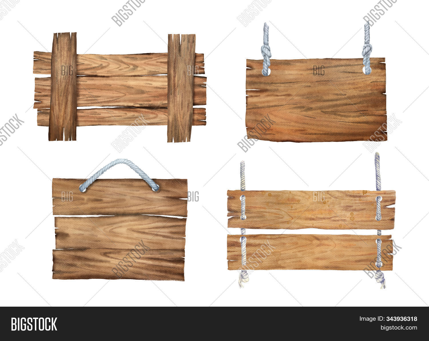 Watercolor Wooden Image & Photo (Free Trial) | Bigstock
