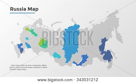 Russia Map Divided Vector & Photo (Free Trial) | Bigstock