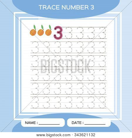 Trace Number 3 Three Vector & Photo (Free Trial) | Bigstock