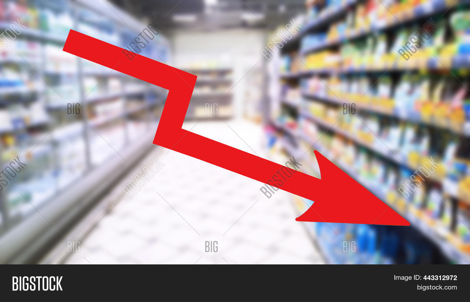 Red Sign Arrow Down On Image & Photo (Free Trial) | Bigstock