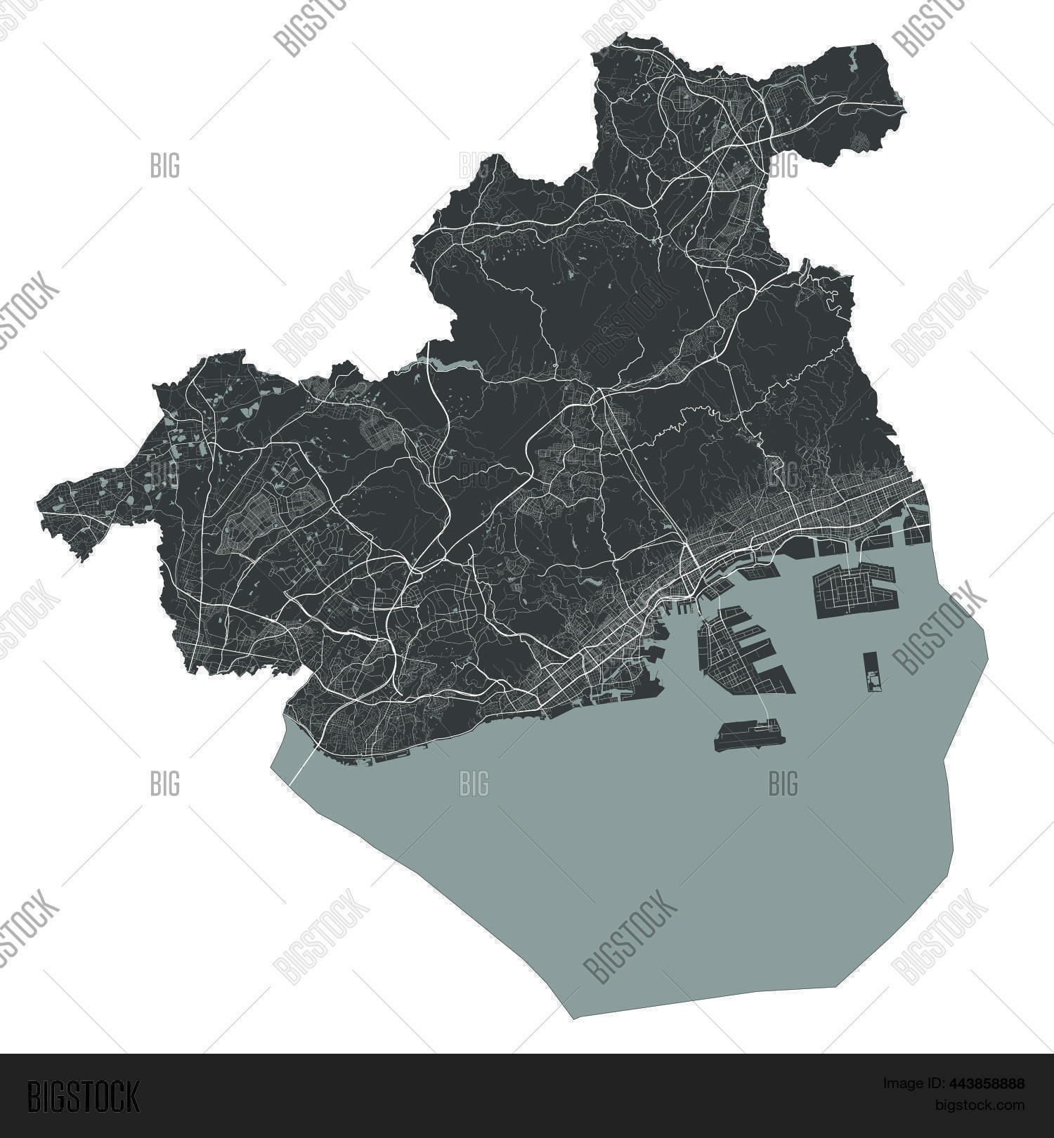 Kobe Map. Detailed Vector & Photo (Free Trial) | Bigstock