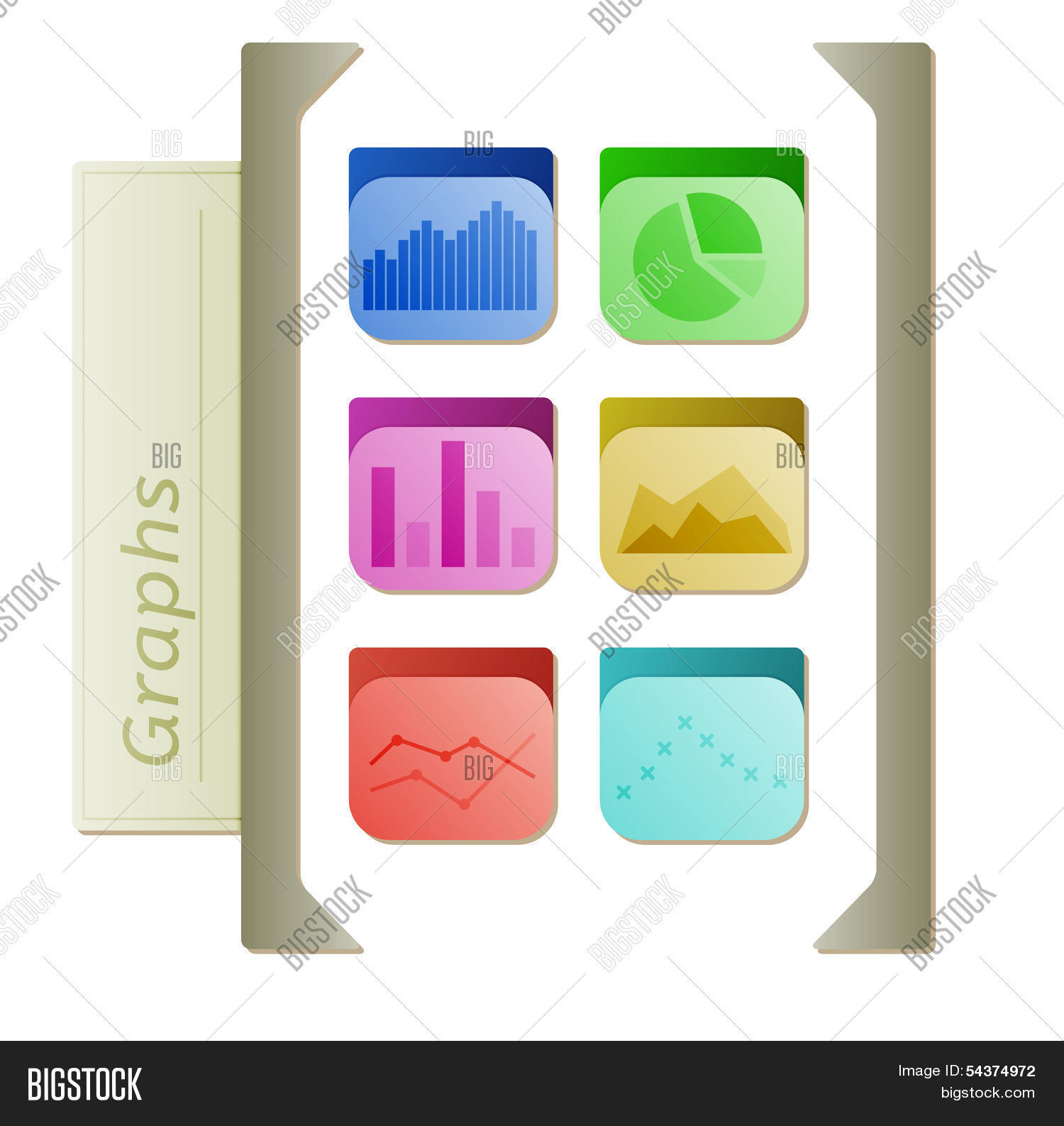 Graphs Icons Six Vector & Photo (Free Trial) | Bigstock