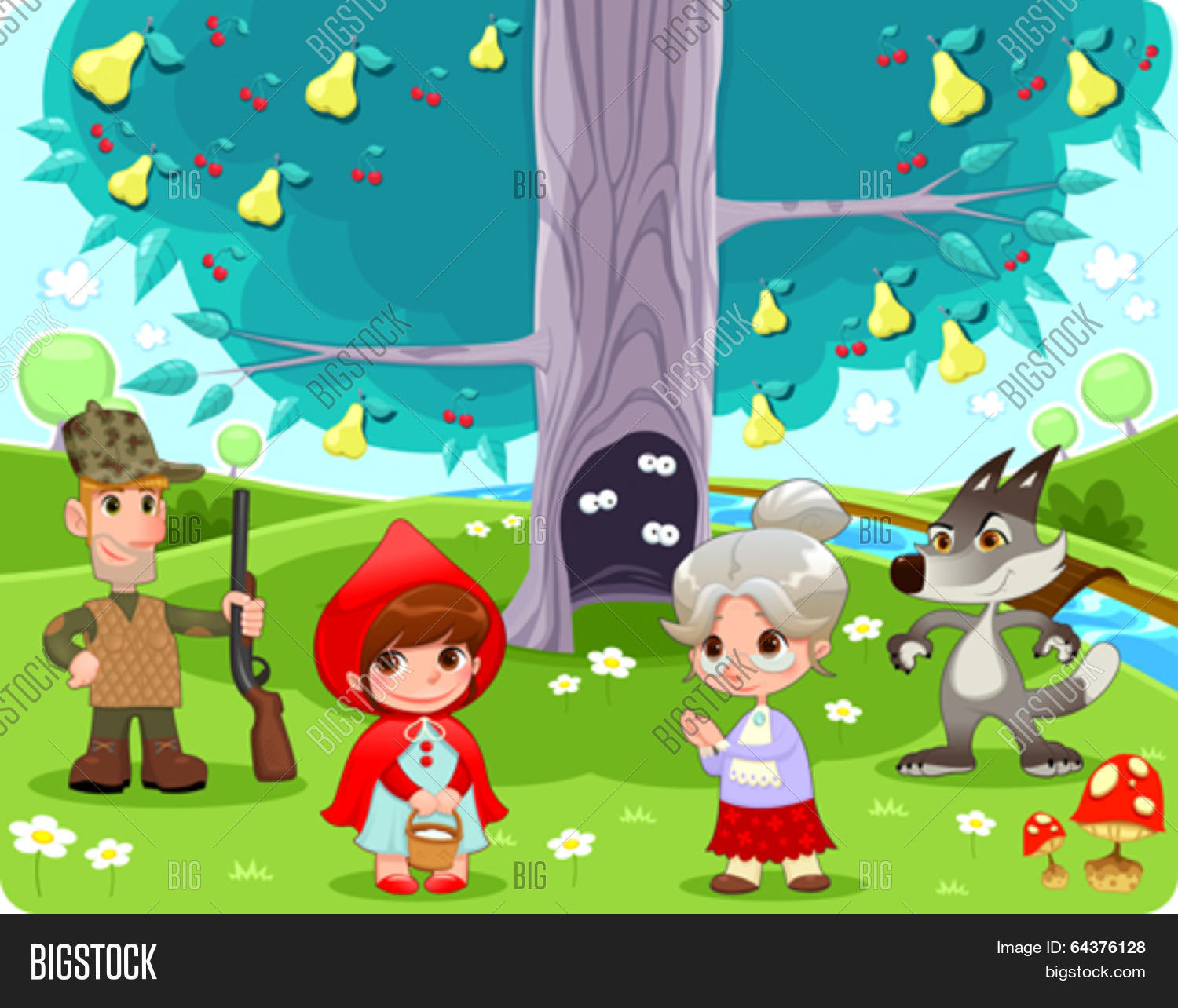 Little Red Hiding Vector & Photo (Free Trial) | Bigstock