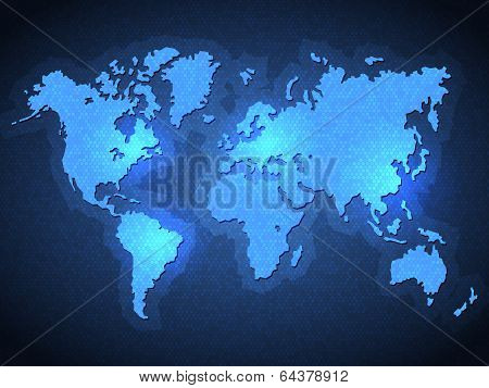 Pixel World Map Spot Vector & Photo (Free Trial) | Bigstock
