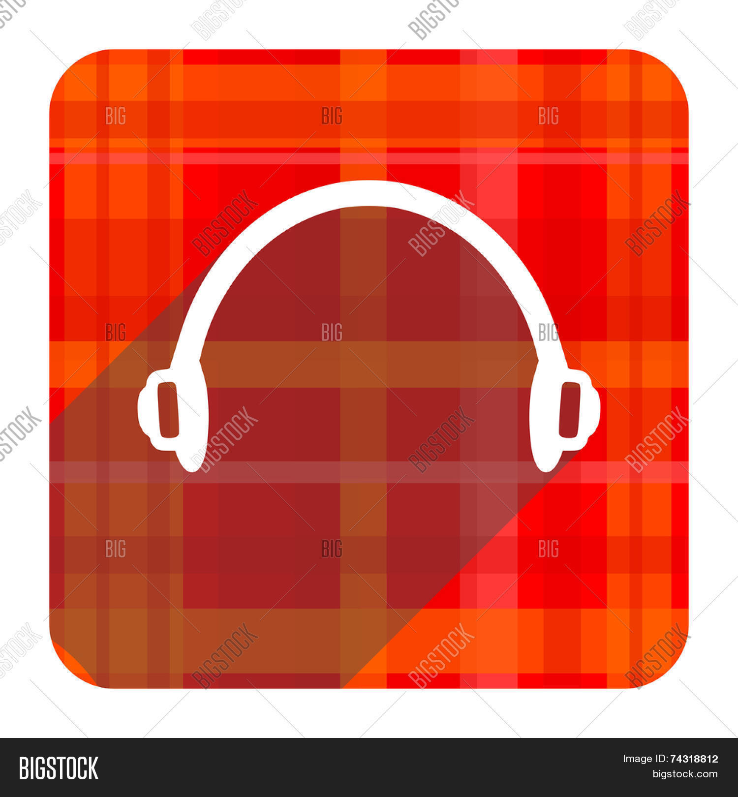 Headphones Red Flat Image & Photo (Free Trial) | Bigstock