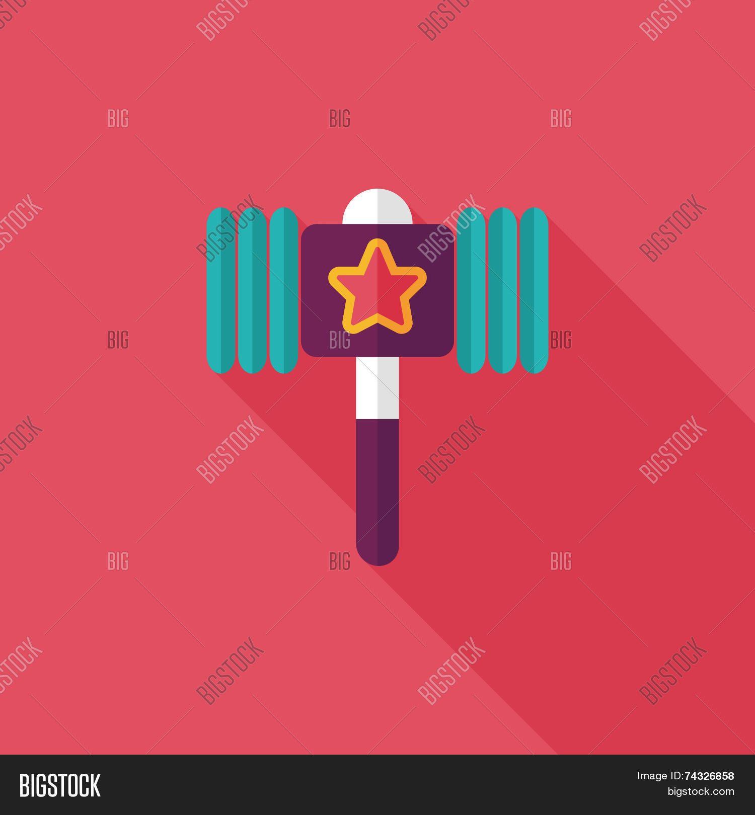 Toy Hammer Flat Icon Vector & Photo (Free Trial) | Bigstock