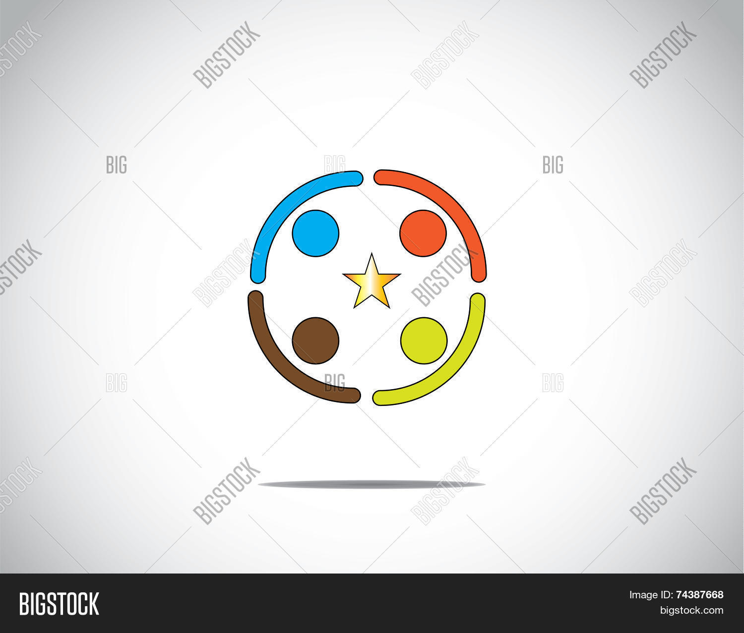 Team Colorful Diverse Vector & Photo (Free Trial) | Bigstock