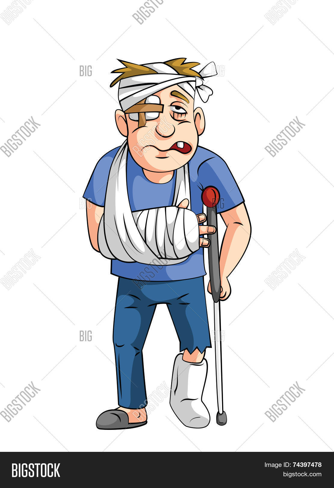 Accident Man Bandages Vector & Photo (Free Trial) | Bigstock