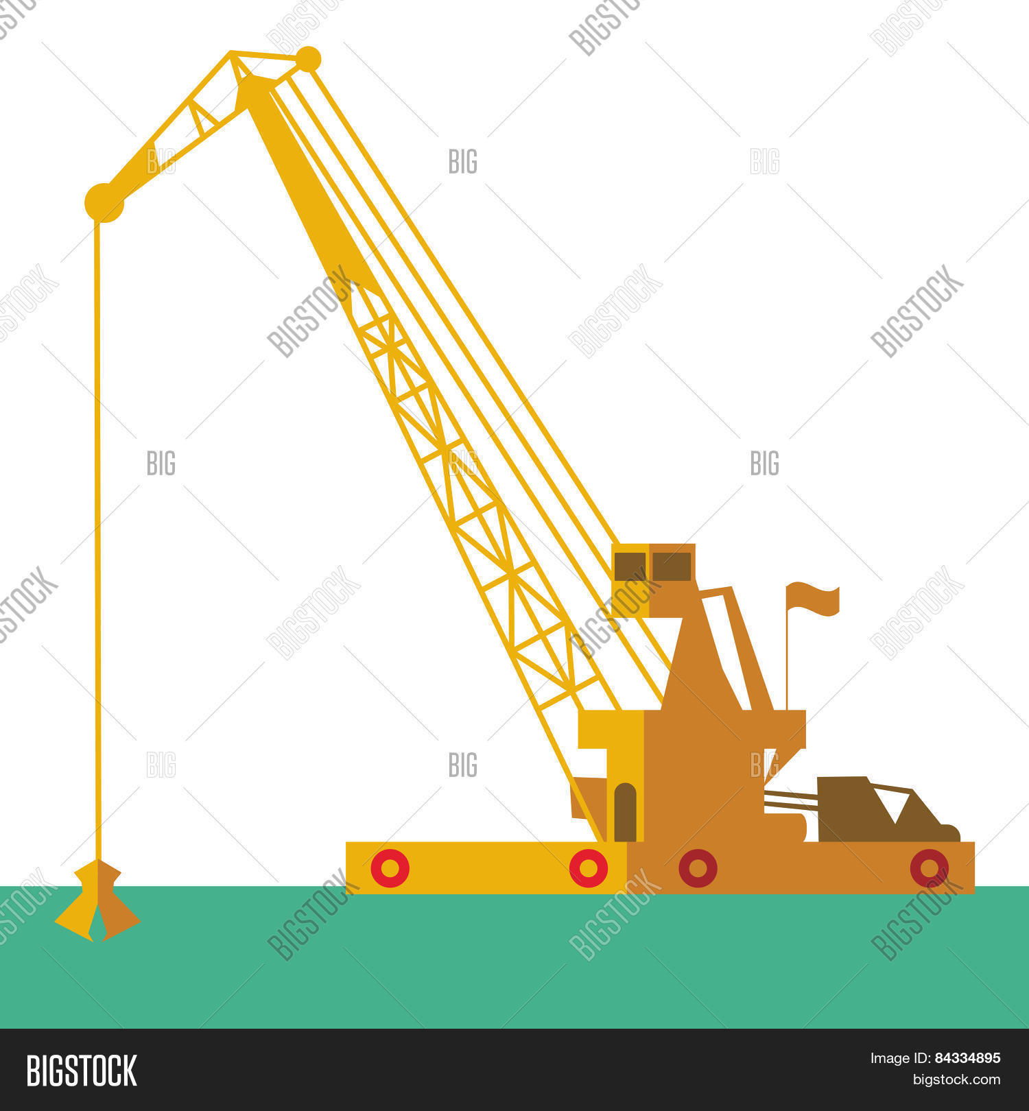 Huge Crane Barge Vector & Photo (Free Trial) | Bigstock