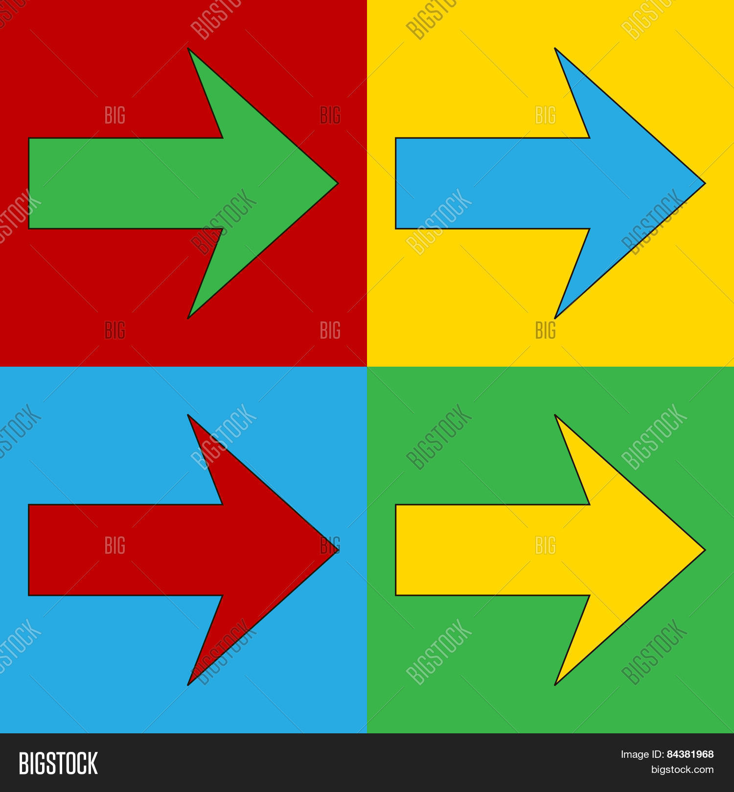 Pop Art Arrow Symbol Vector & Photo (Free Trial) | Bigstock