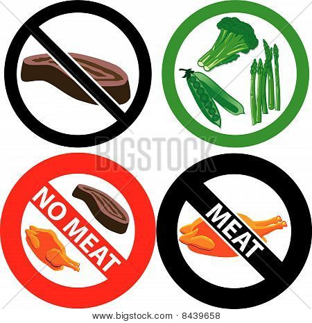 No Meat Sign Vector & Photo (Free Trial) | Bigstock