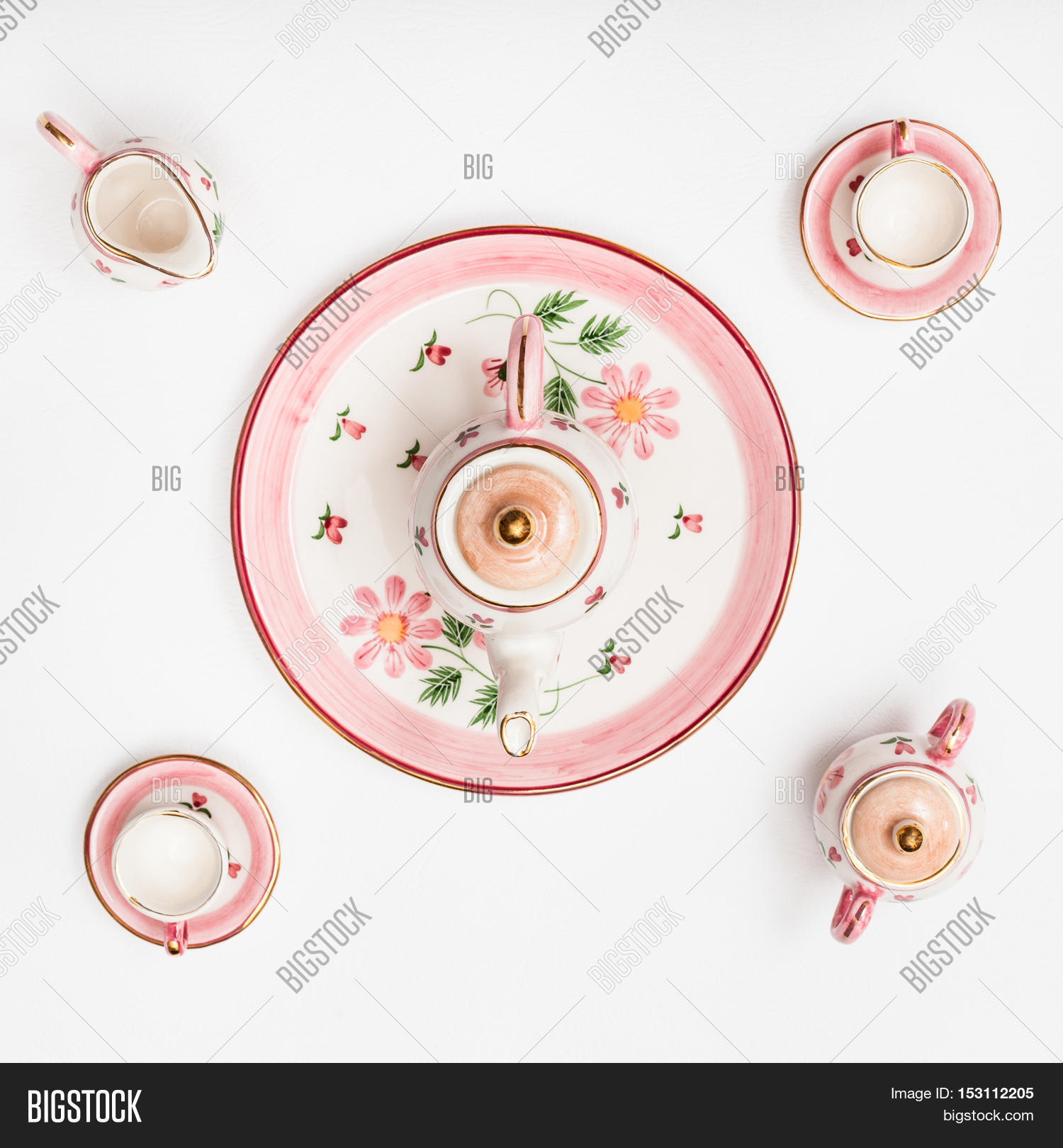 Pink Porcelain Tea Set Image & Photo (Free Trial) | Bigstock