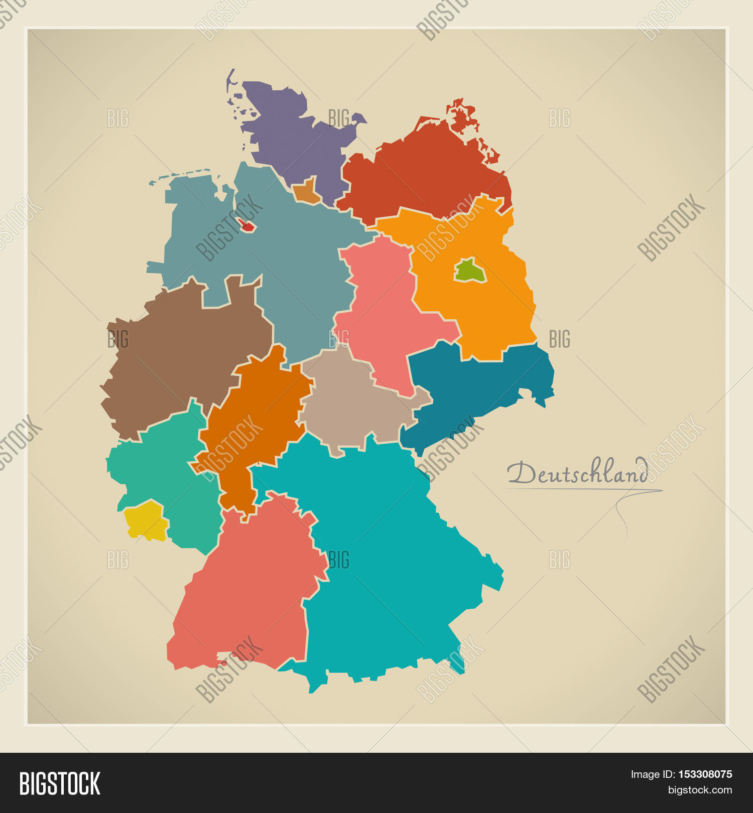 Germany Map Artwork Image & Photo (Free Trial) | Bigstock