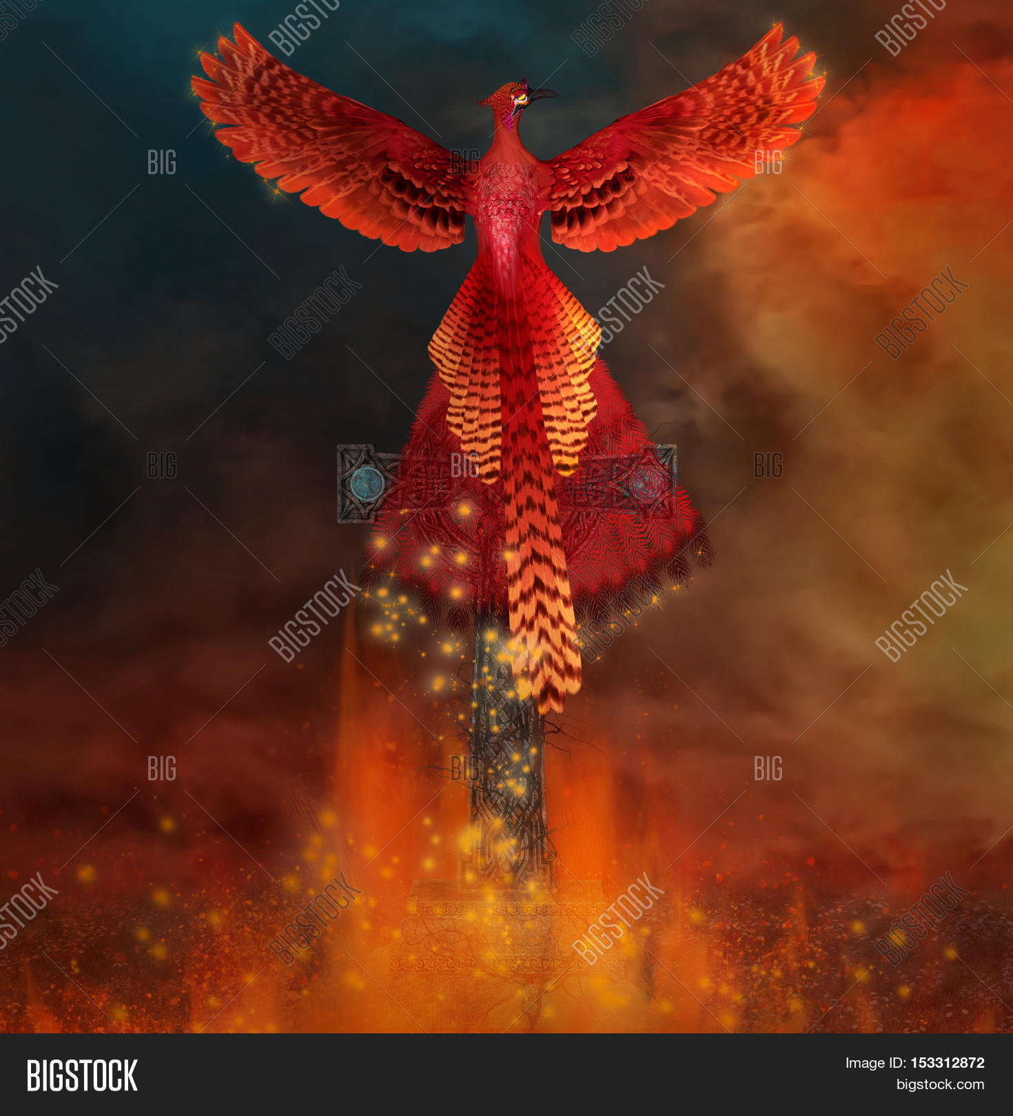 Phoenix Arising Grave Image & Photo (Free Trial) | Bigstock