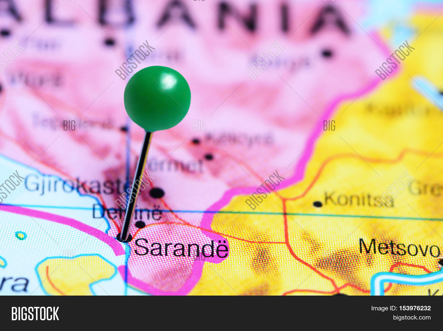 Saranda Pinned On Map Image & Photo (Free Trial) | Bigstock