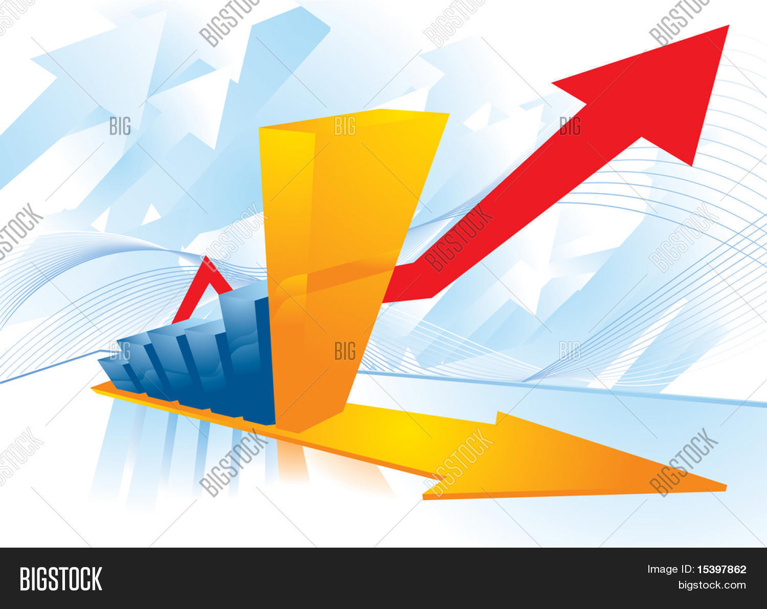 Chart Grow. Vector Vector & Photo (Free Trial) | Bigstock