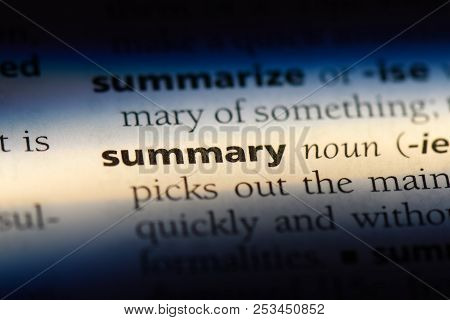 Summary Word Image & Photo (Free Trial) | Bigstock