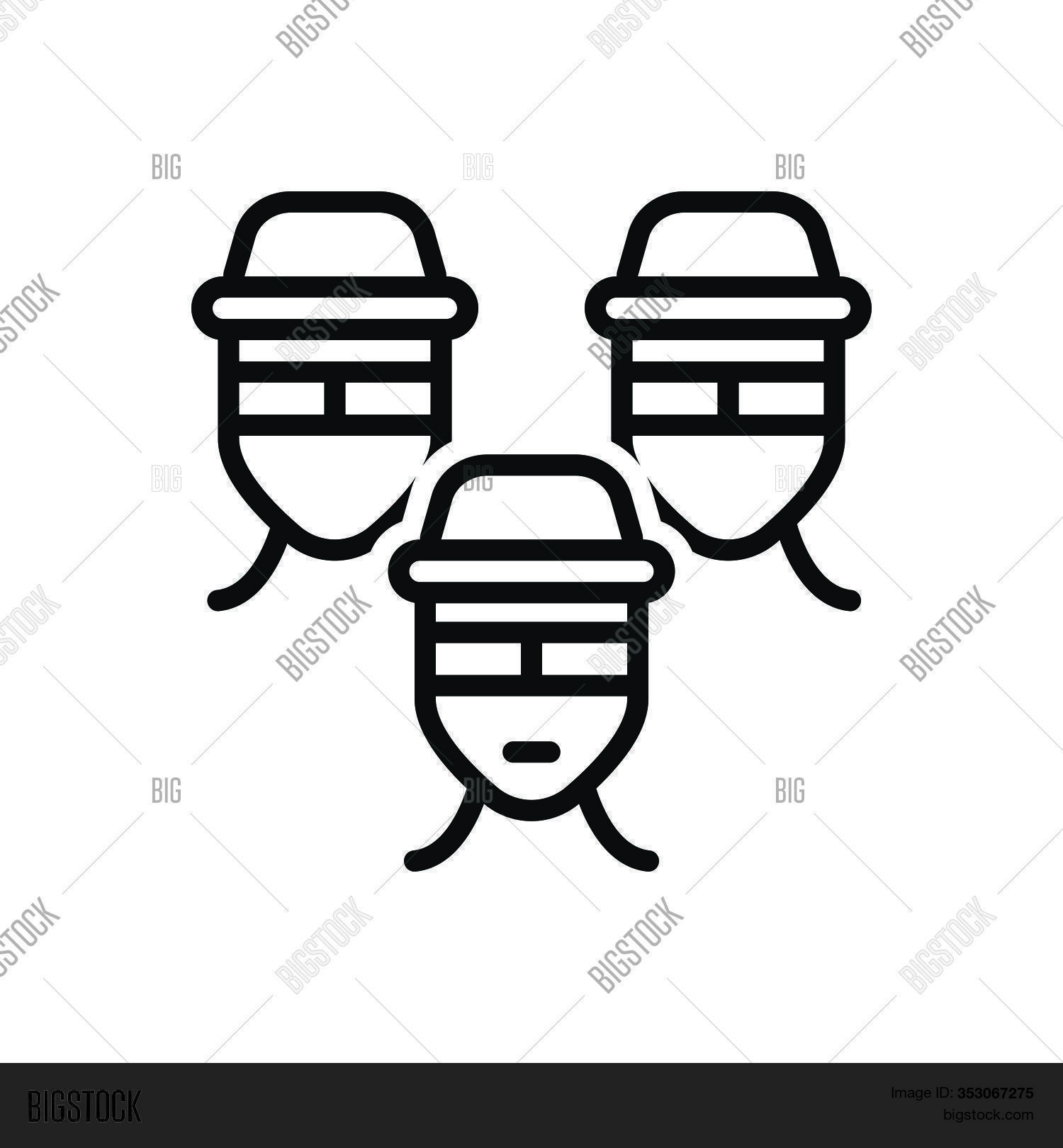 Black Line Icon Gang Vector & Photo (Free Trial) | Bigstock
