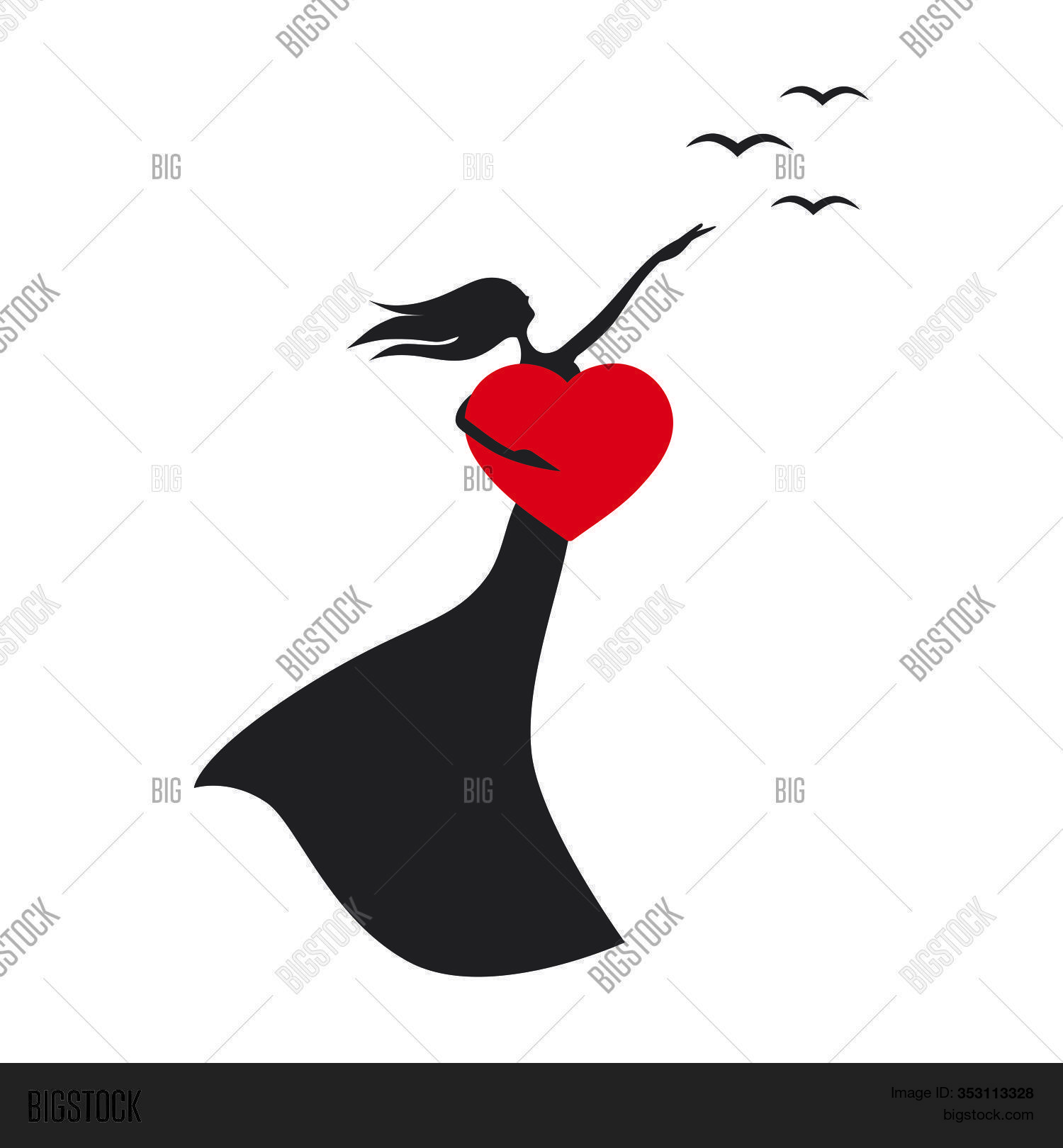Abstract Woman Heart Vector & Photo (Free Trial) | Bigstock