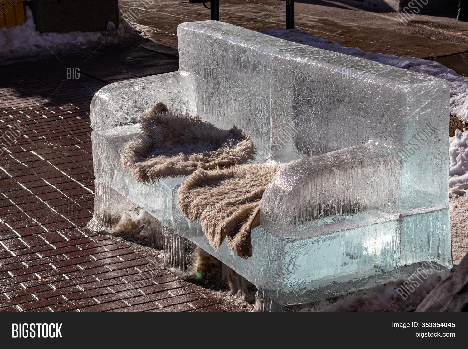 Winter, Ice Bench Image & Photo (Free Trial) | Bigstock