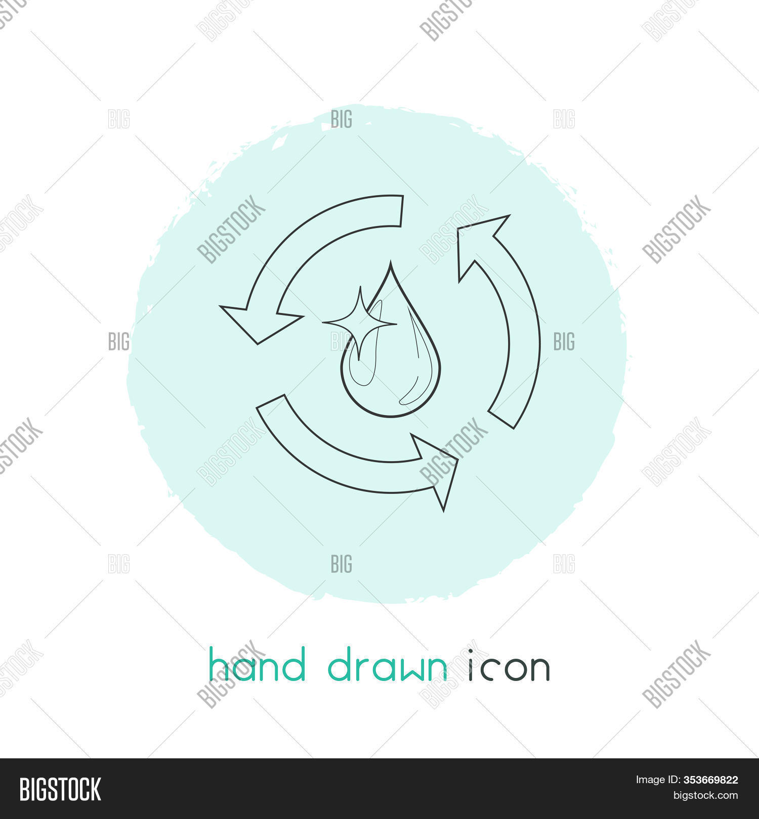 Water Cycle Icon Line Image & Photo (Free Trial) | Bigstock