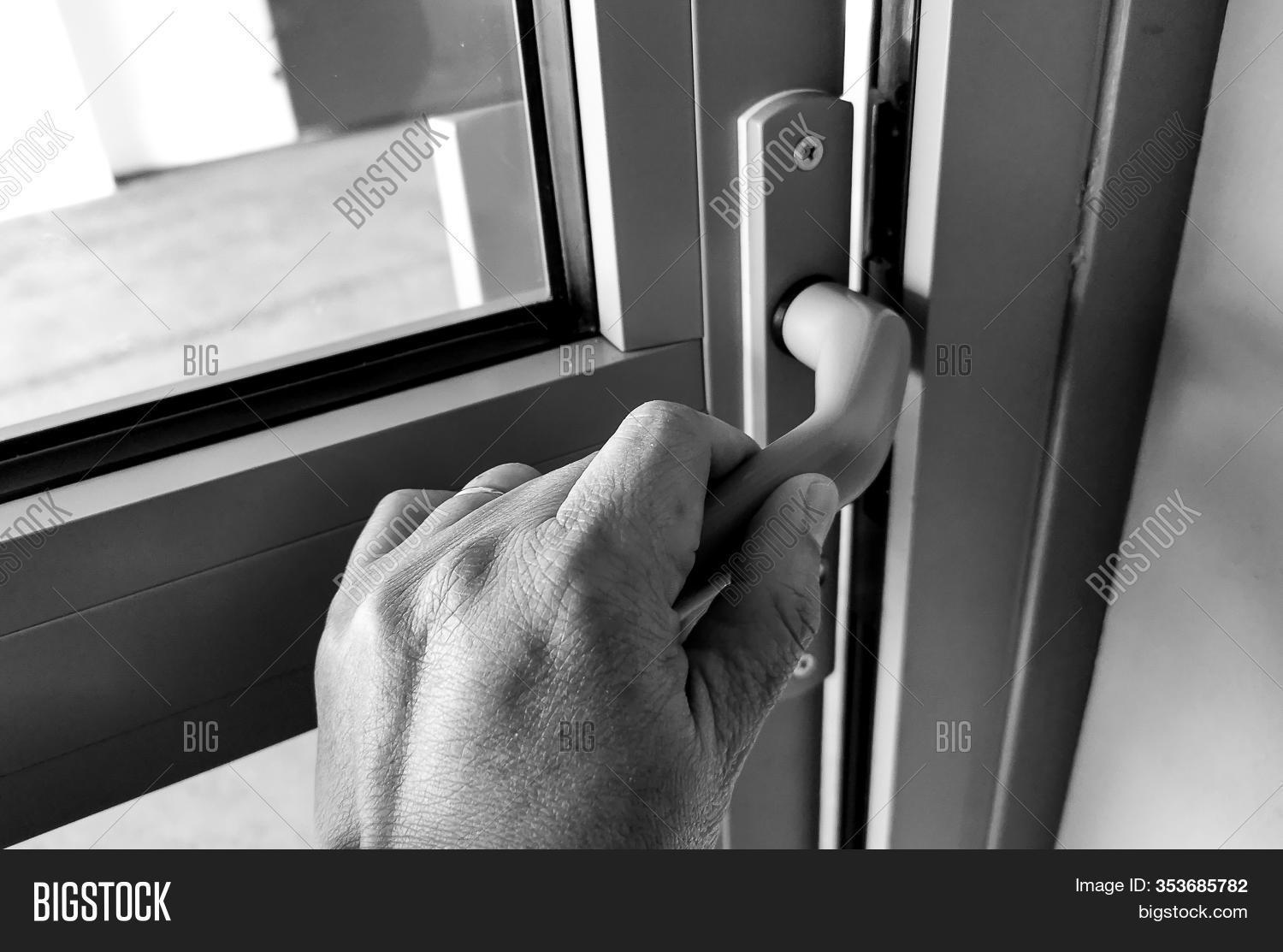Hand Pressing Door Image & Photo (Free Trial) | Bigstock