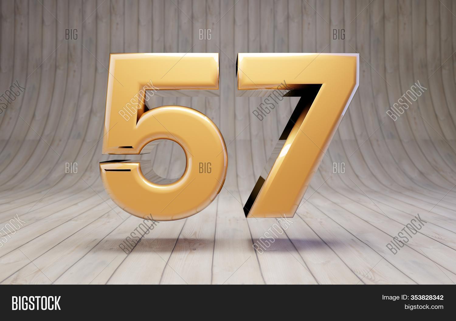 Golden Number 57 On Image & Photo (Free Trial) | Bigstock