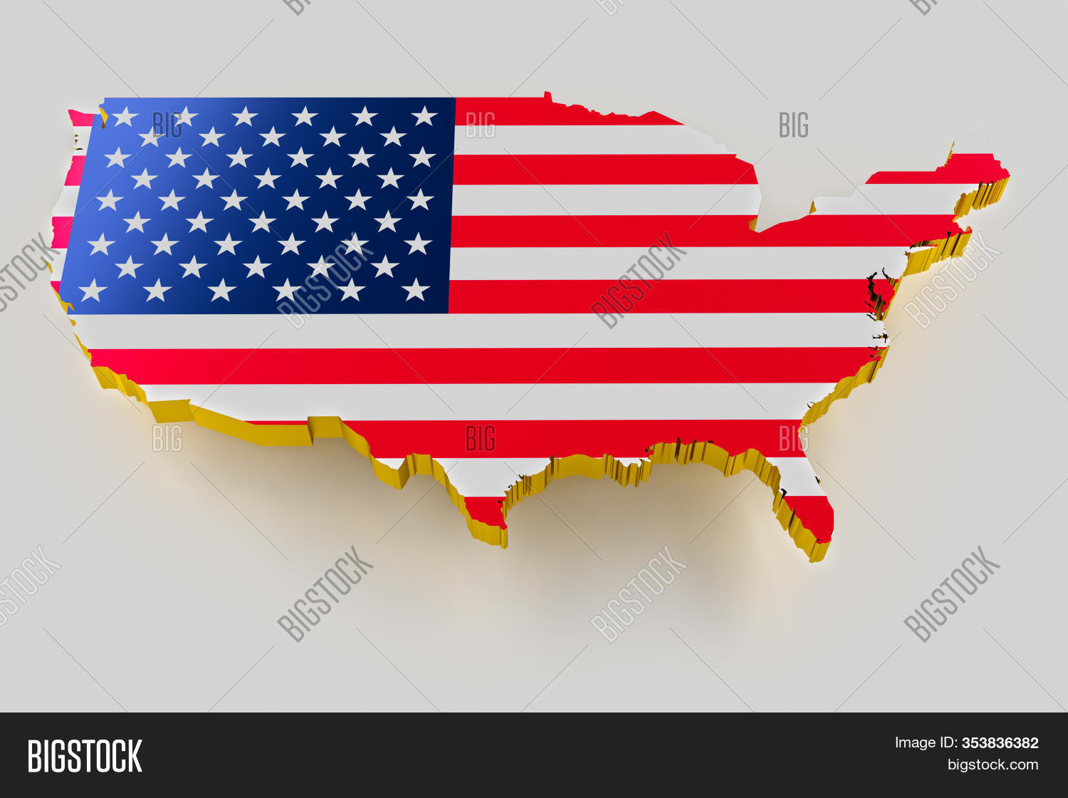 3d Map Usa. Map Usa Image & Photo (Free Trial) | Bigstock