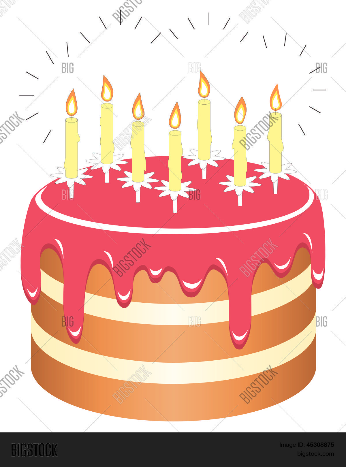 Birthday Cake Seven Vector & Photo (Free Trial) | Bigstock