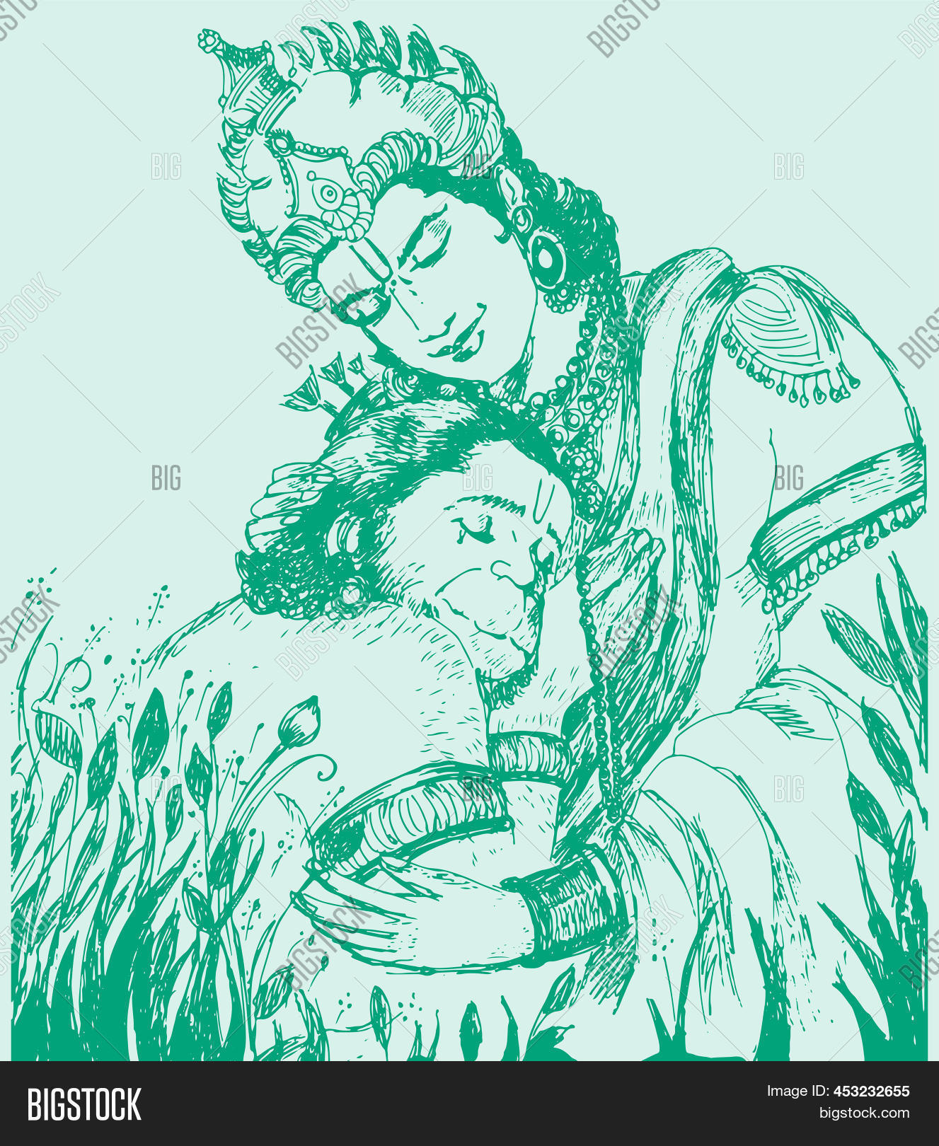 Sketch Hindu God Lord Image & Photo (Free Trial) | Bigstock