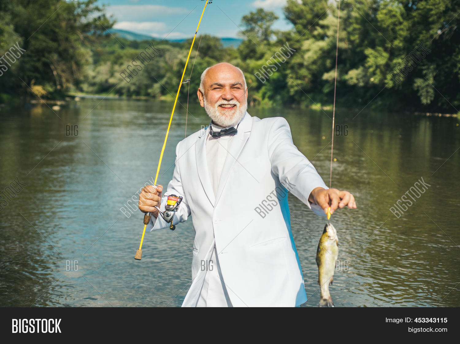 Happy Old Fisherman Image & Photo (Free Trial) | Bigstock