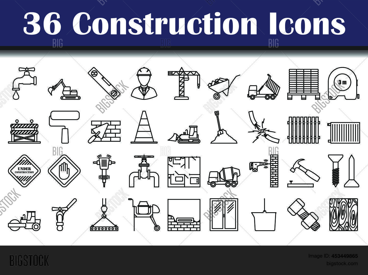 Construction Icon Set Vector & Photo (Free Trial) | Bigstock