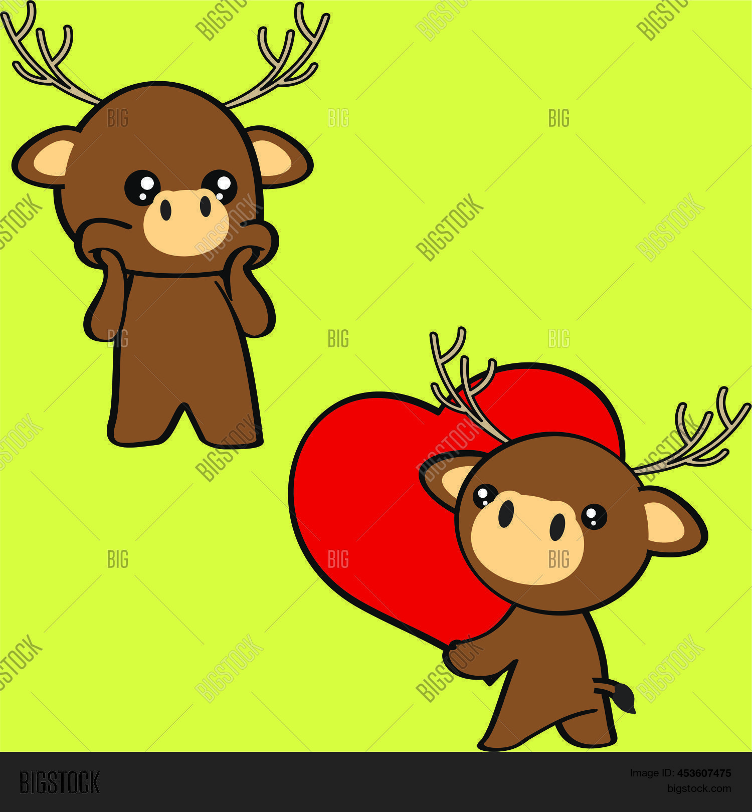 Cute Chibi Baby Deer Vector & Photo (Free Trial) | Bigstock