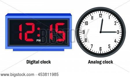 Digital Clock Analog Vector & Photo (Free Trial) | Bigstock