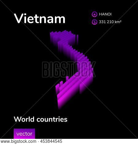Vietnam 3d Map. Vector & Photo (Free Trial) | Bigstock