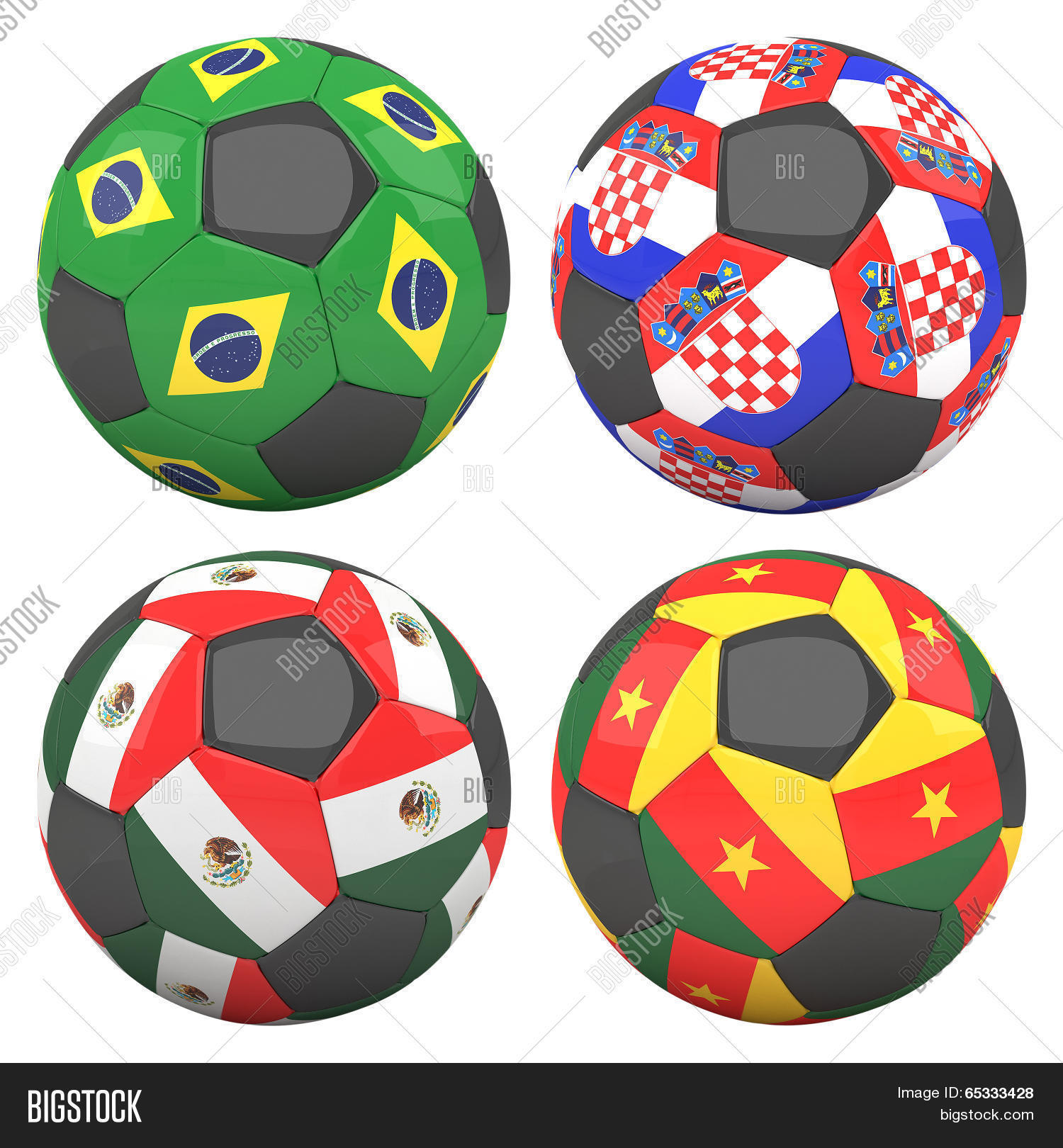 3D Soccer Balls Group Image & Photo (Free Trial) | Bigstock