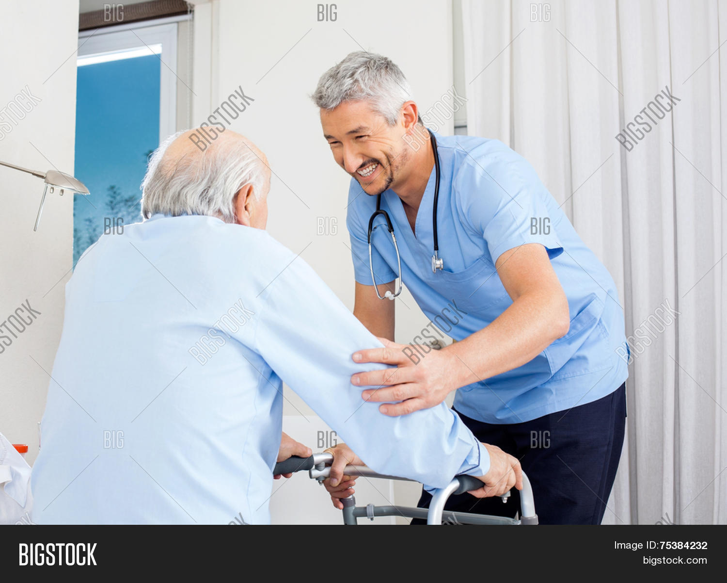 Smiling Male Caretaker Image & Photo (Free Trial) | Bigstock
