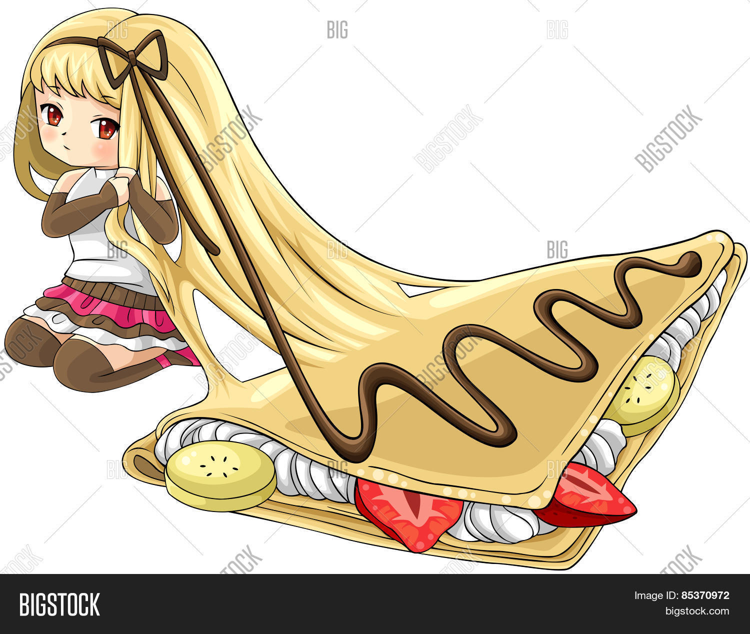 Cute Cartoon Crepe Vector & Photo (Free Trial) | Bigstock