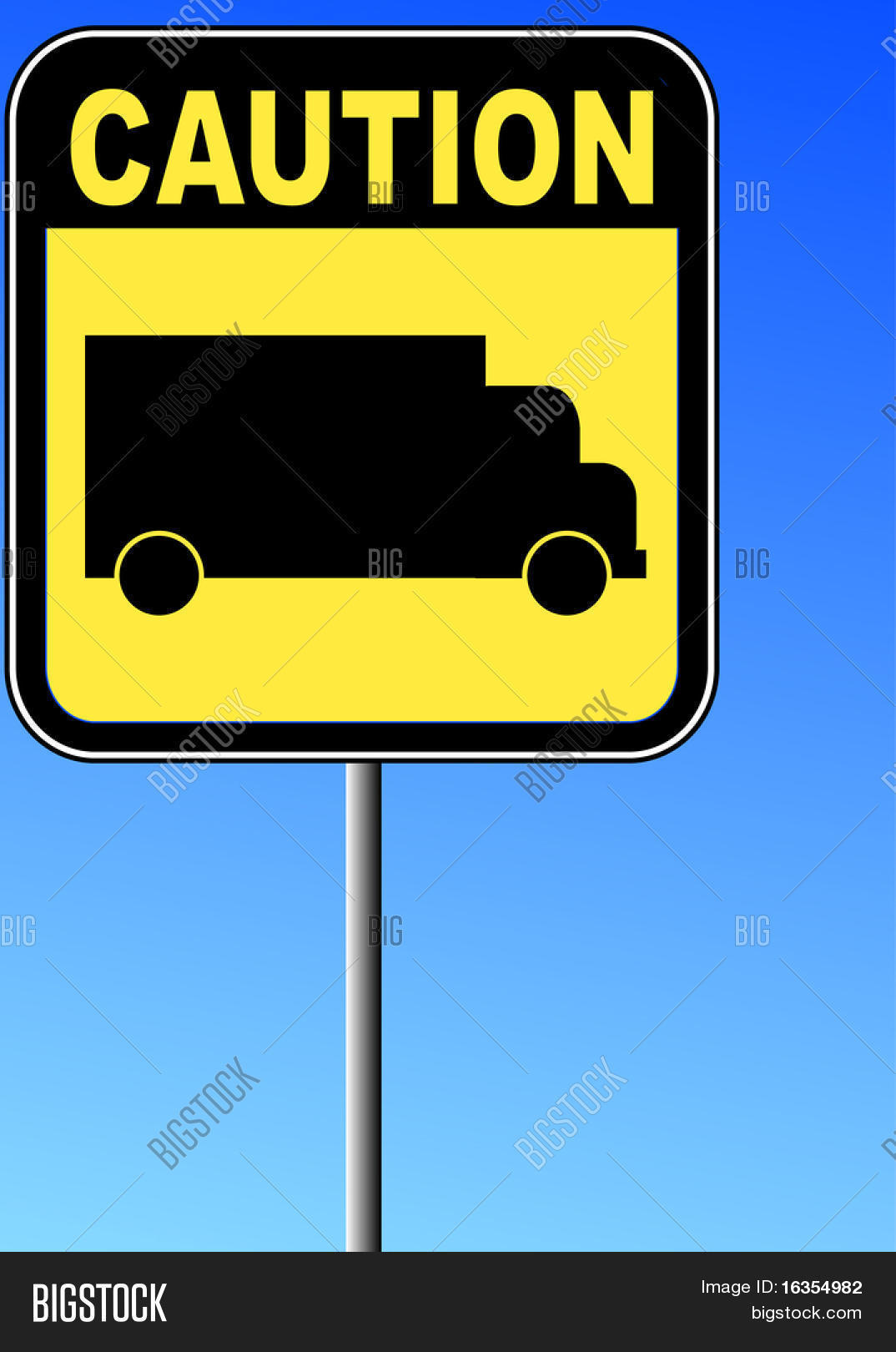 Yellow Caution Sign Vector & Photo (Free Trial) | Bigstock