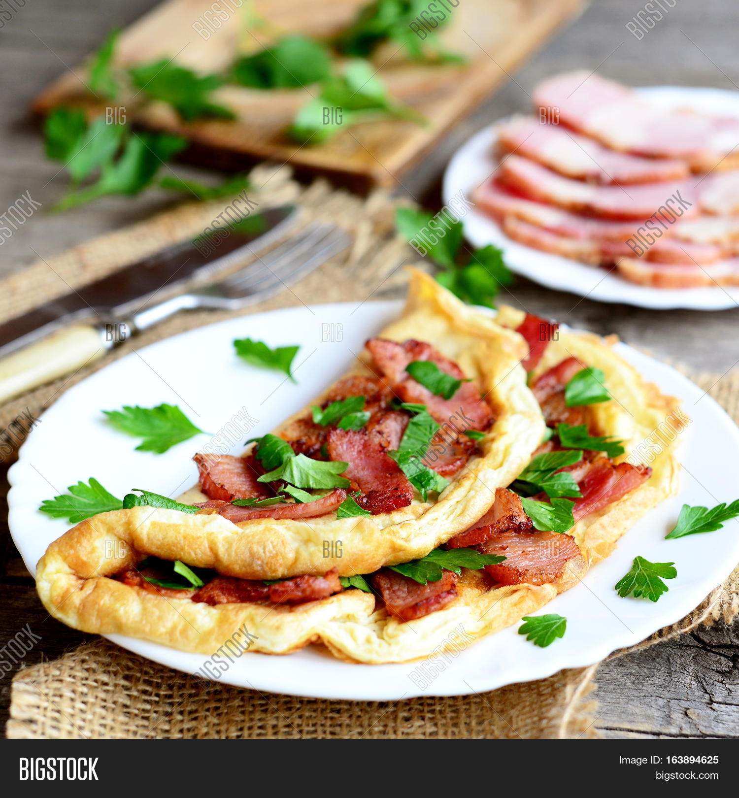 Tasty Bacon Omelet. Image & Photo (Free Trial) | Bigstock