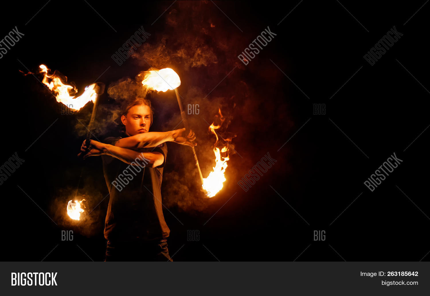 Fire Show. Fire Dancer Image & Photo (Free Trial) | Bigstock