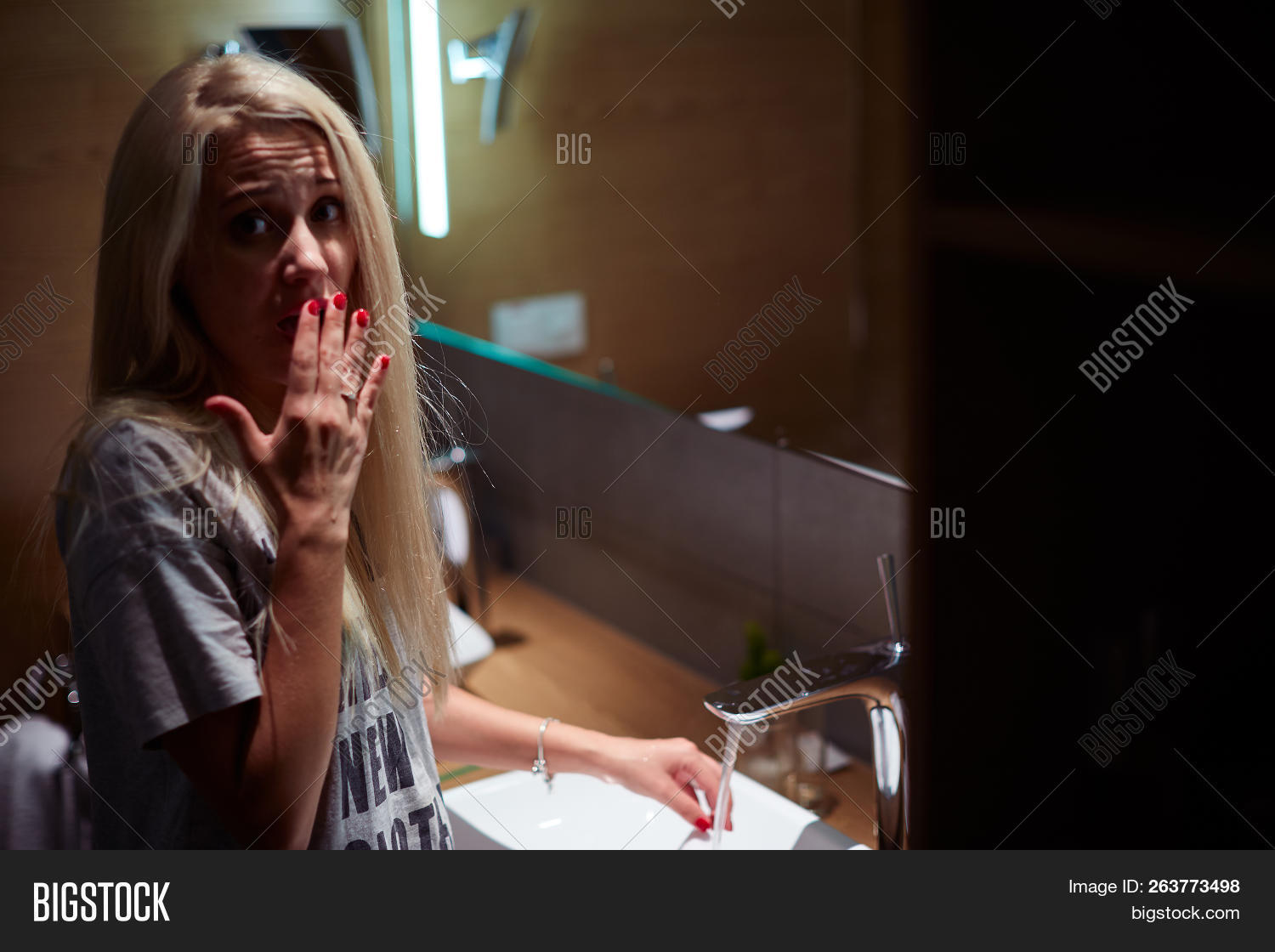 Scared Woman Standing