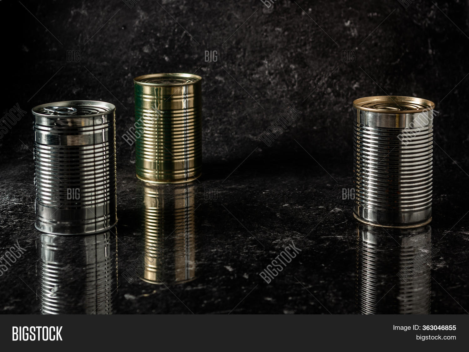 Metal Cans On Black Image & Photo (Free Trial) | Bigstock