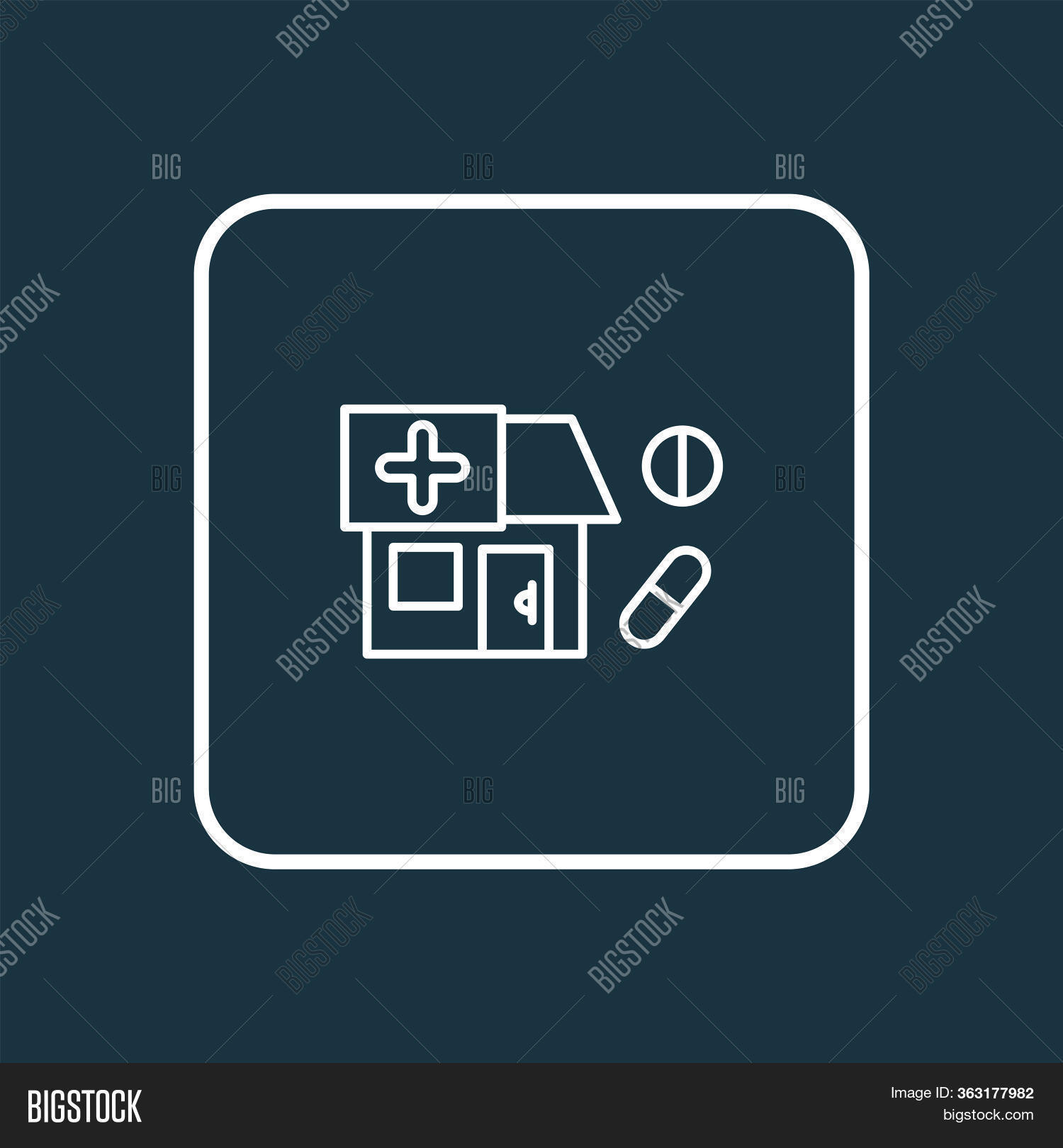 Drug Store Icon Line Image & Photo (Free Trial) | Bigstock