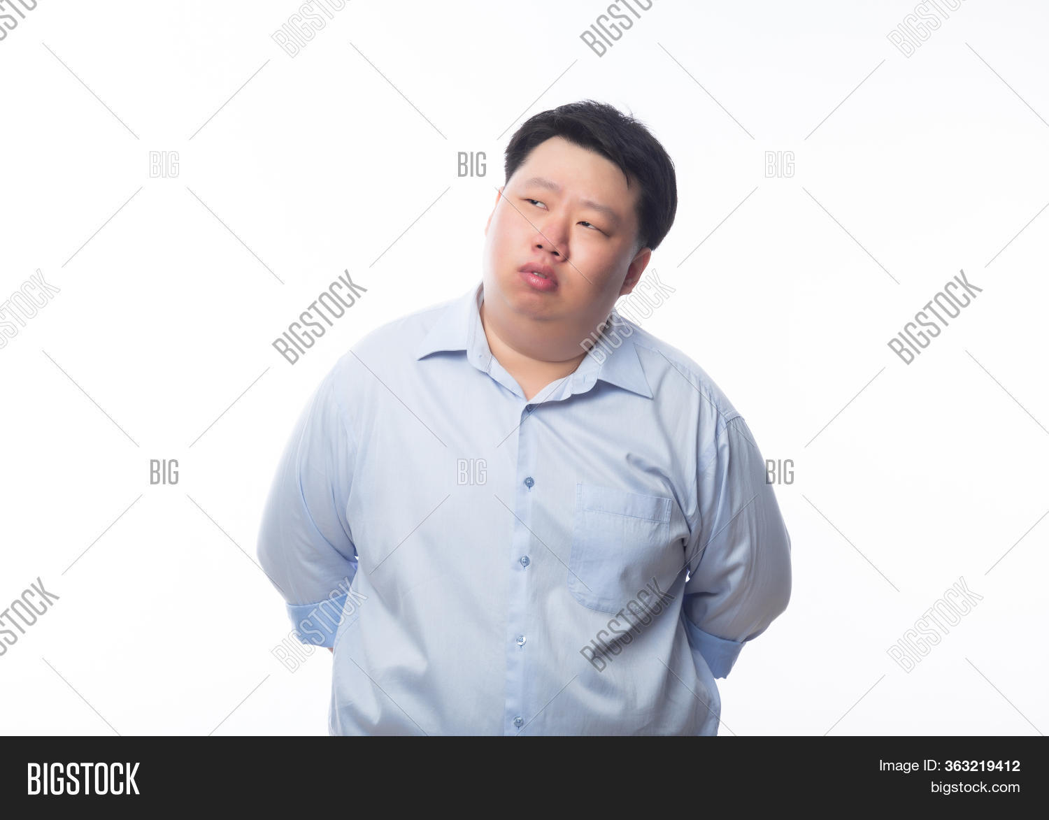 Asian Fat Man Blue Image & Photo (Free Trial) | Bigstock