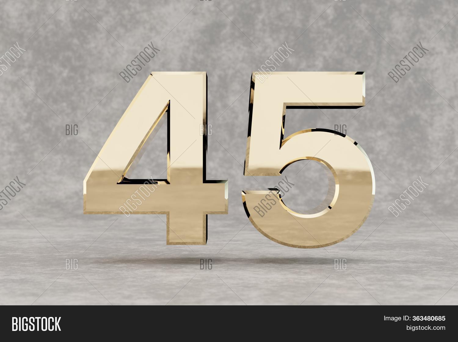 Gold 3d Number 45. Image & Photo (Free Trial) | Bigstock