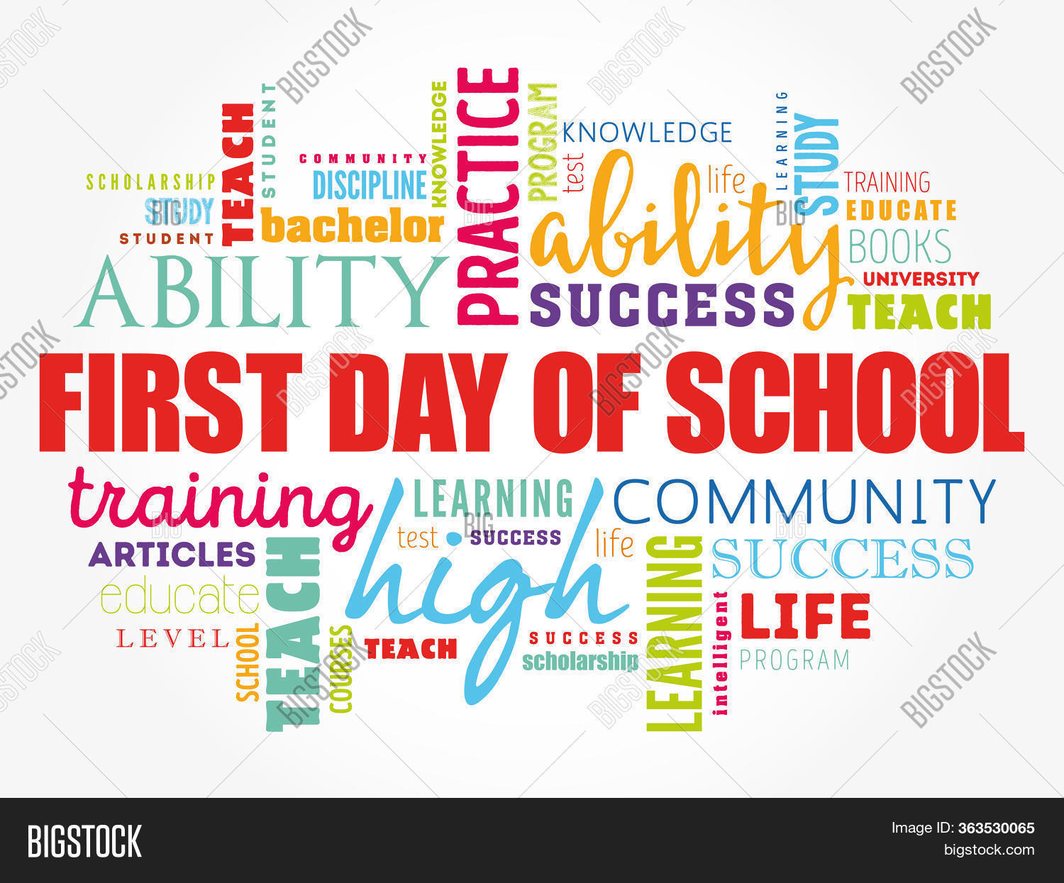First Day School Word Image & Photo (Free Trial) | Bigstock