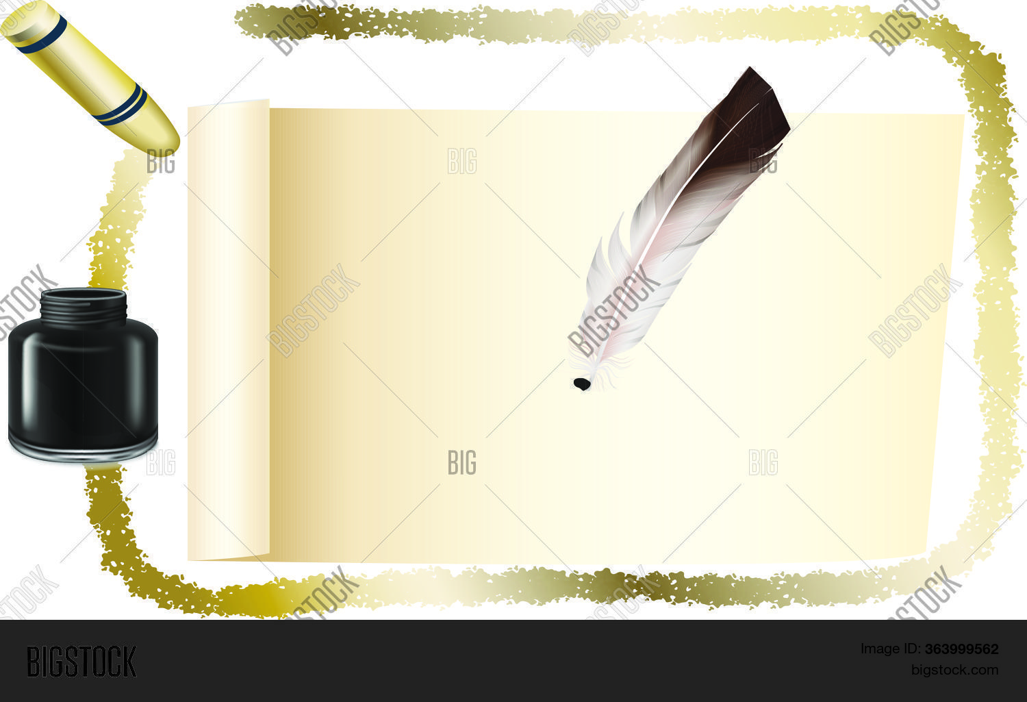 Art Writing Ink Pot Vector & Photo (Free Trial) | Bigstock